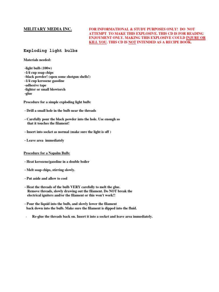 Exploding Light Bulbs Guide | PDF