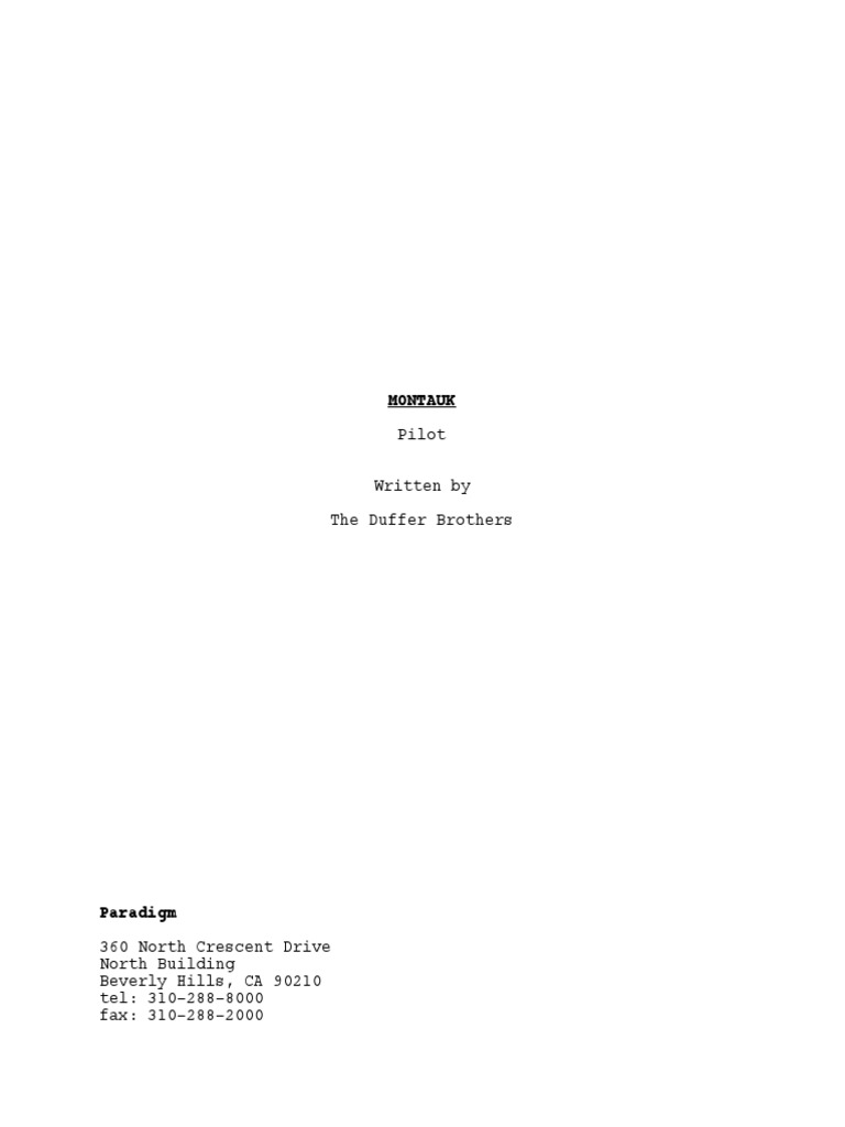 Stranger Things 1x01 - Pilot PDF | PDF