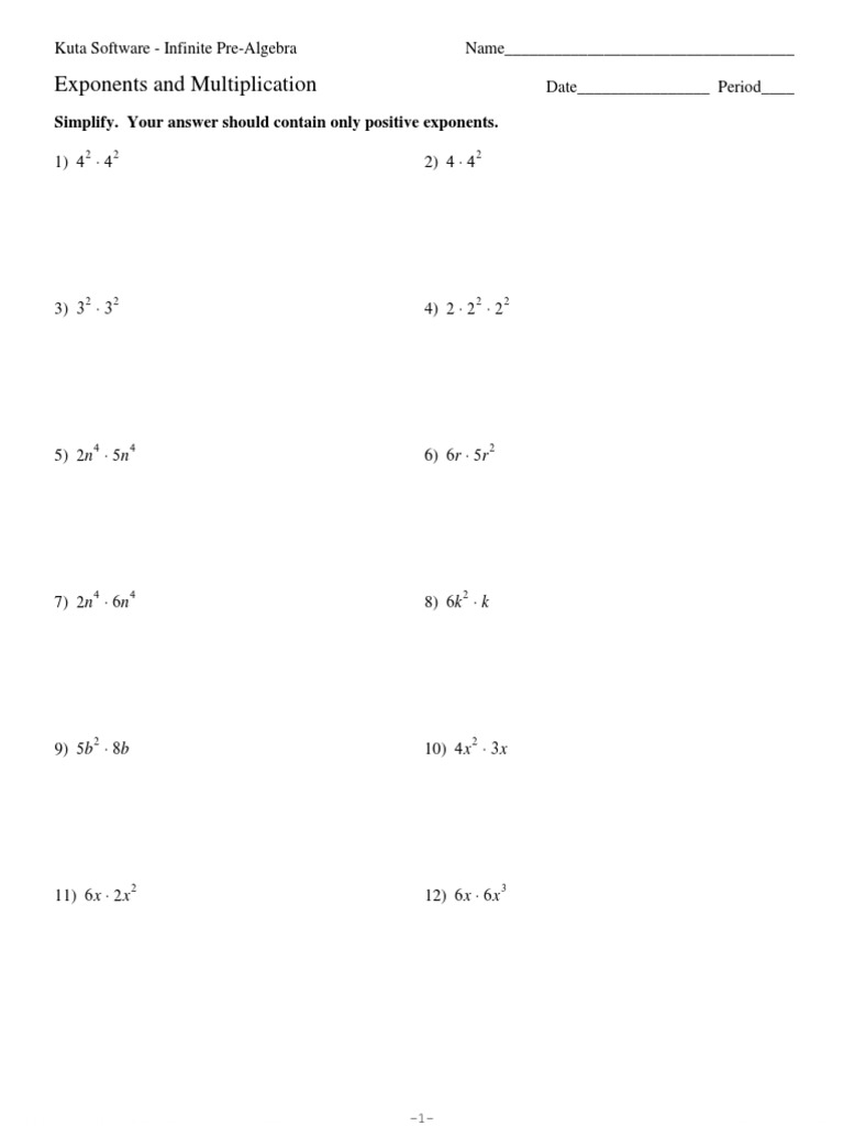 Exponents and Multiplication | PDF