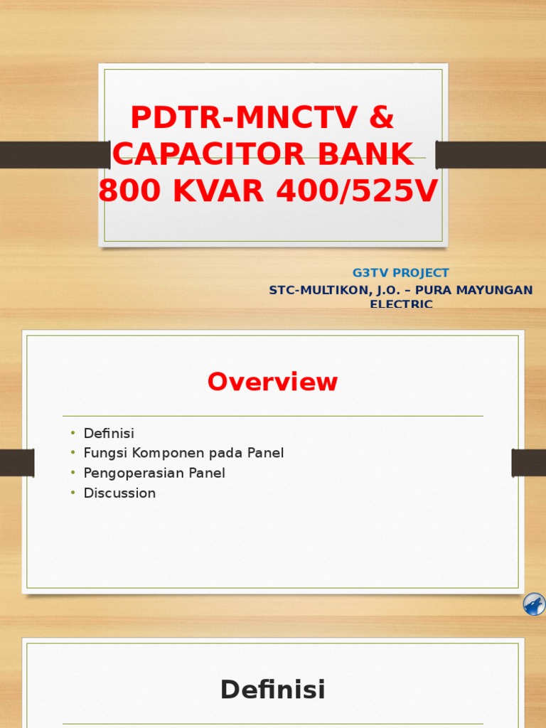 Panel Distribusi PDTR-MNCTV 800 KVAR | PDF
