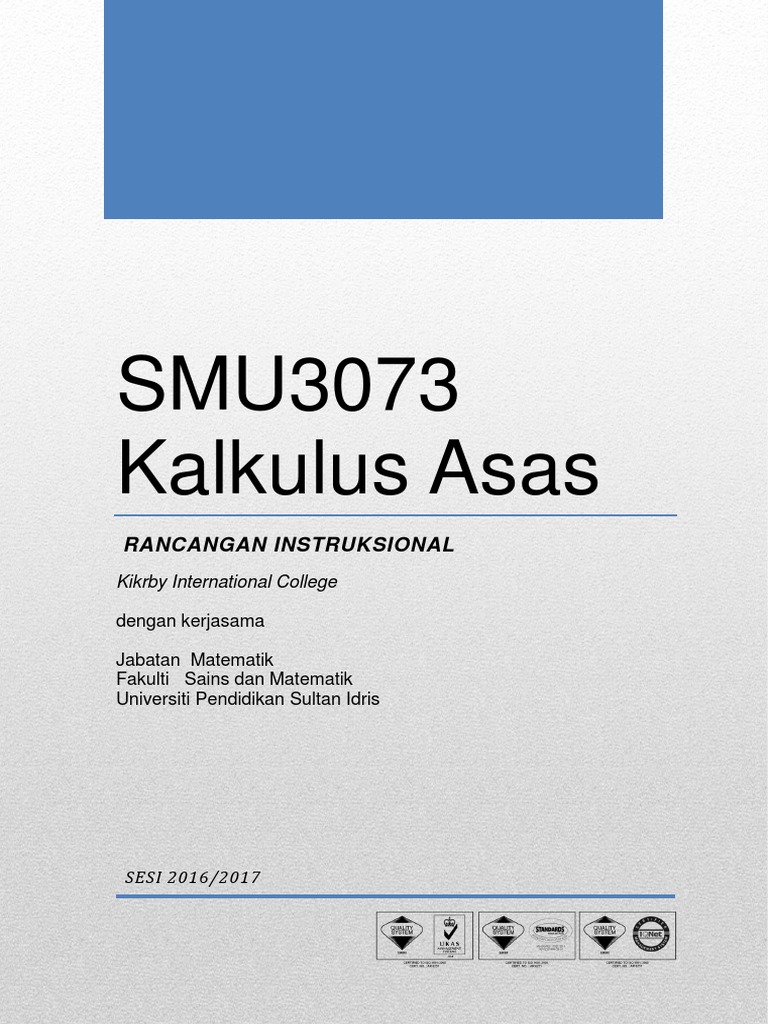 Module SMU3073 Kalkulus Asas | PDF