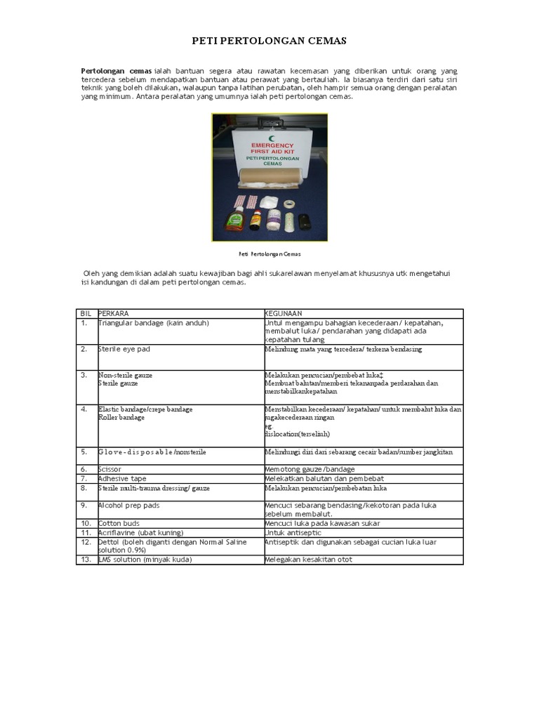 Peti Pertolongan Cemas | PDF