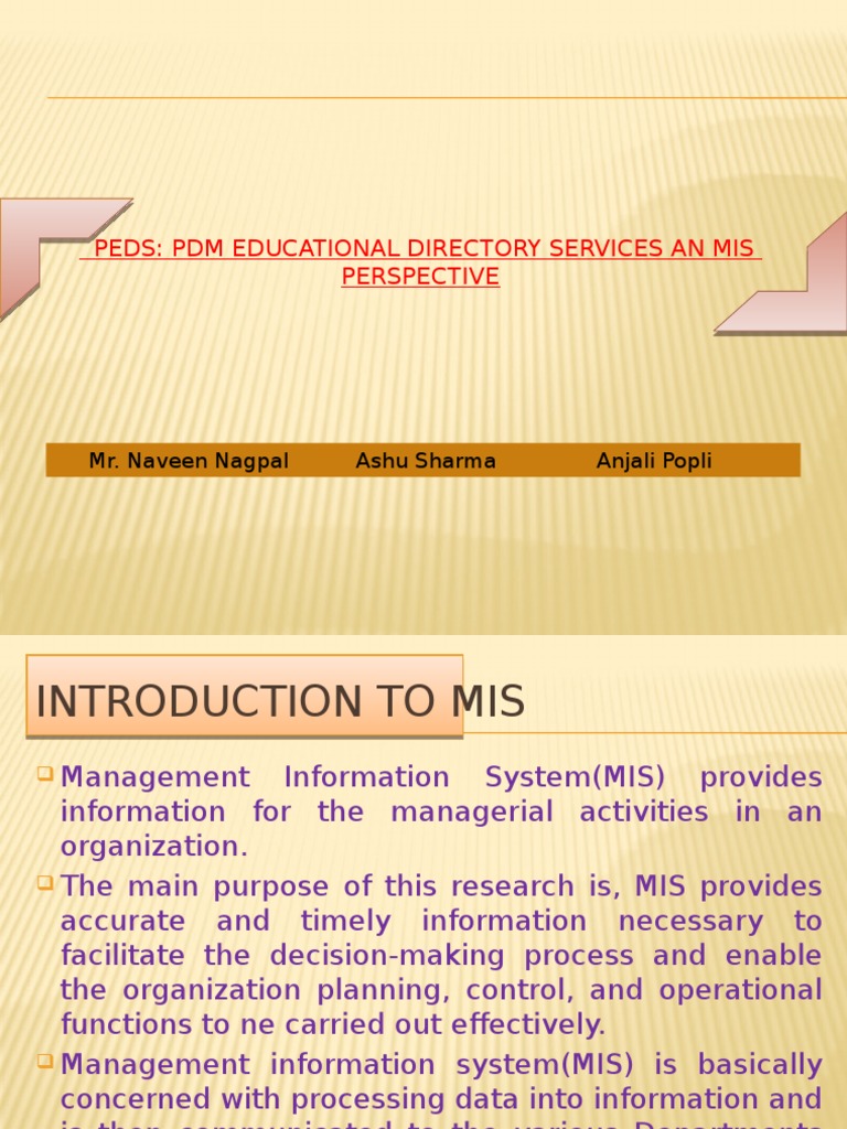 Mis PPT (Ashu and Anjali) | PDF | Management Information System ...