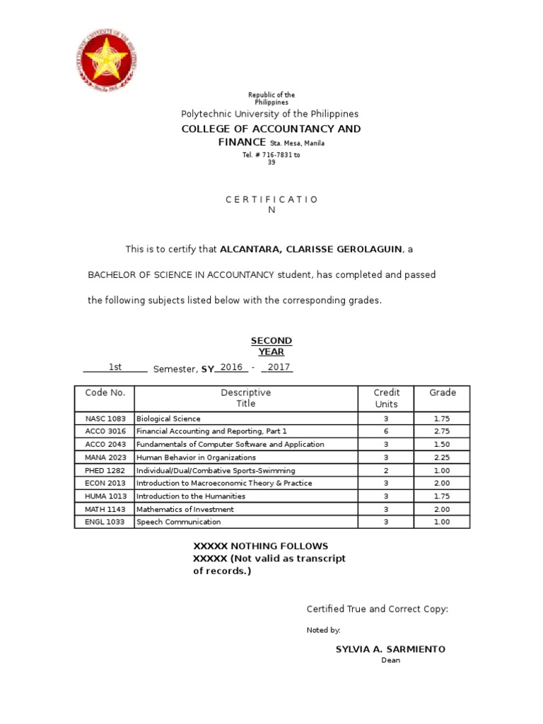 Student Certification | PDF