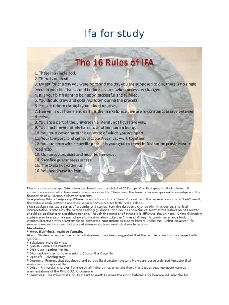 Ifa for Study | Religious Belief And Doctrine | Mythology