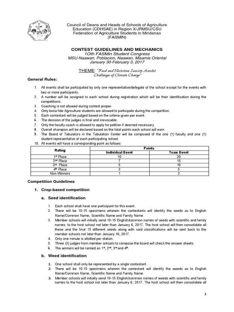 FASMin Student Congress Guide | PDF | Grafting | Agriculture