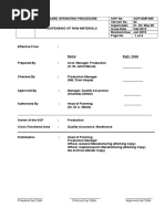 SOP For Handling and Storage of Raw & Packing Material | PDF ...