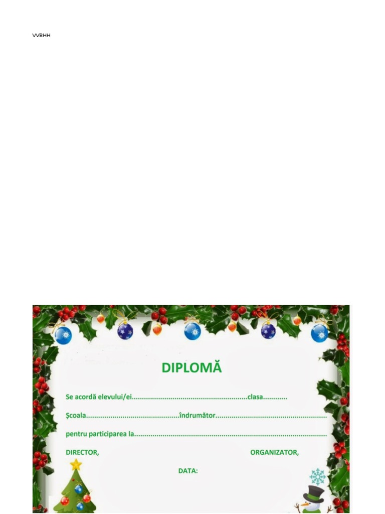 Diploma Serbare Craciun | PDF
