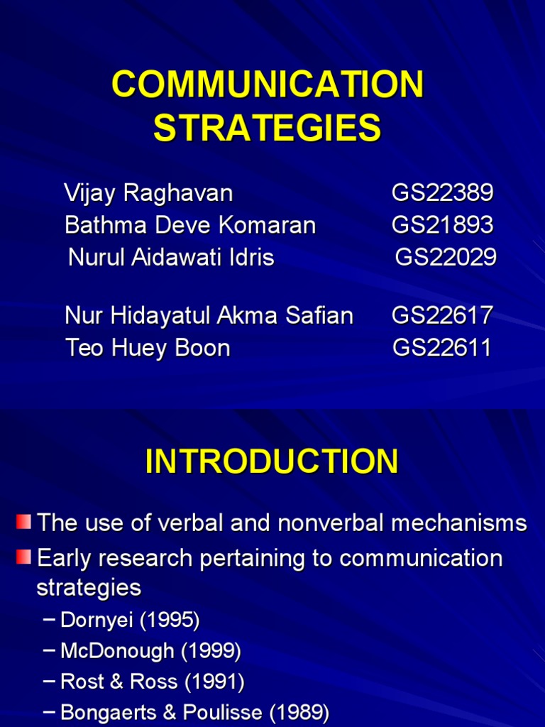 Communication Strategies | PDF