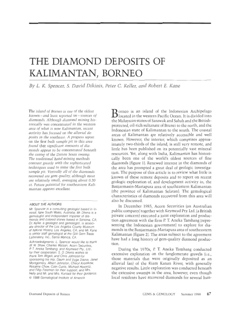 The Diamond Deposits of Kalimantan Borneo | PDF | Diamond | Borneo