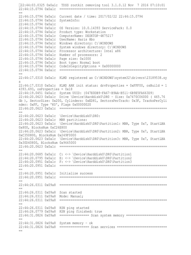 TDSS Rootkit Removal Tool Guide | PDF | Booting | Operating System Families