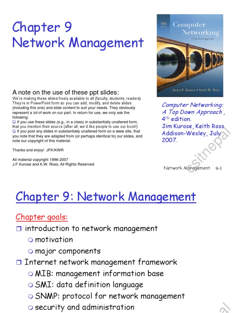 Chapter9 - Network Management PDF | PDF | Computer Networking | Networks