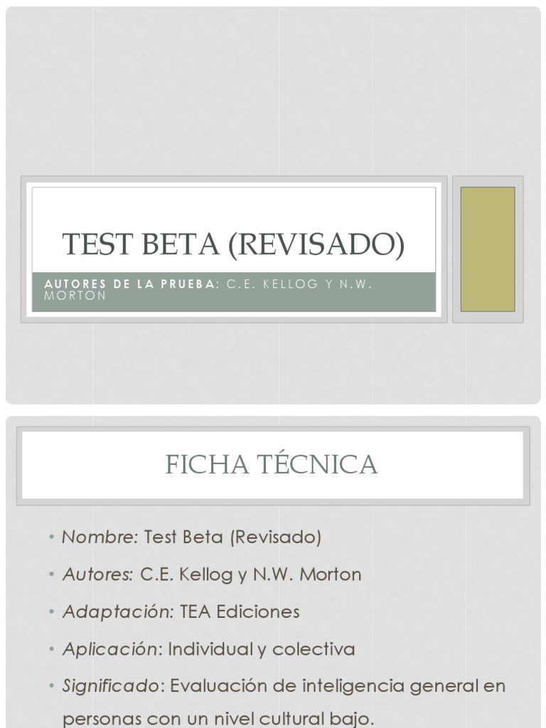 (BETA y BETA IIR) Test Beta PDF | PDF | Ocio | Sicología