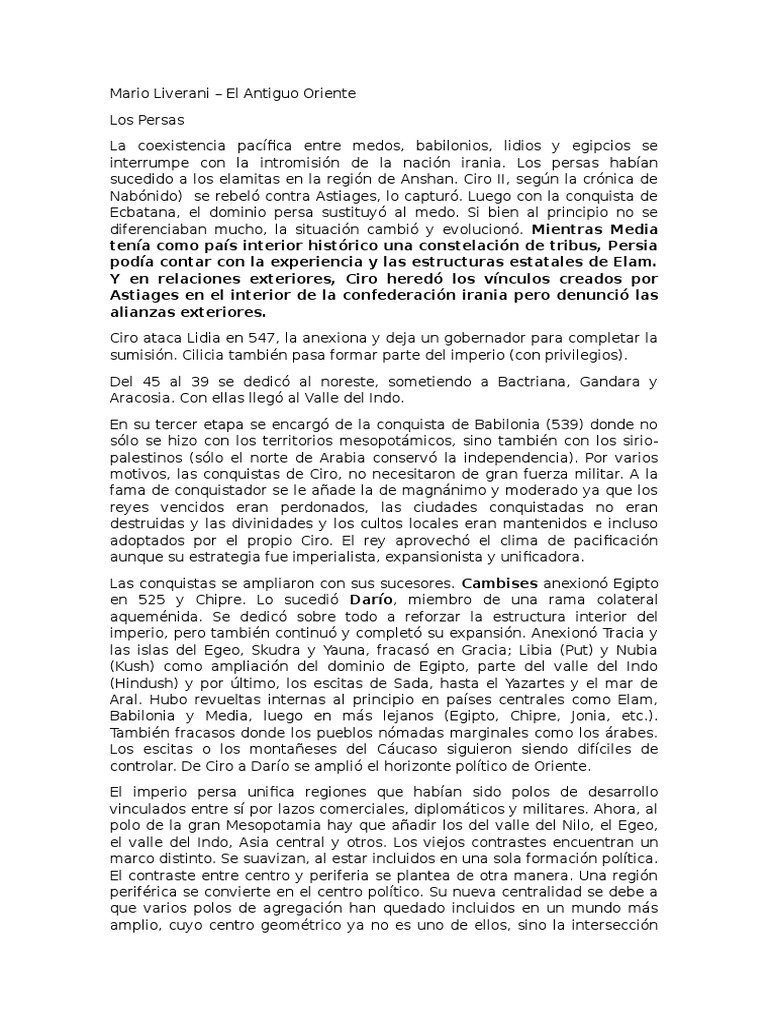 Mario Liverani - Los Persas | PDF | Imperio aqueménida | Ciro el Grande