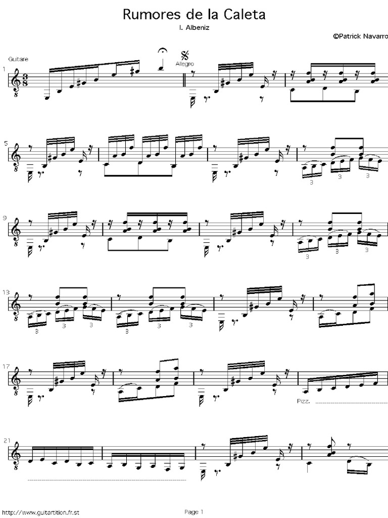 Rumores de La Caleta (Albeniz-Navarro) | PDF
