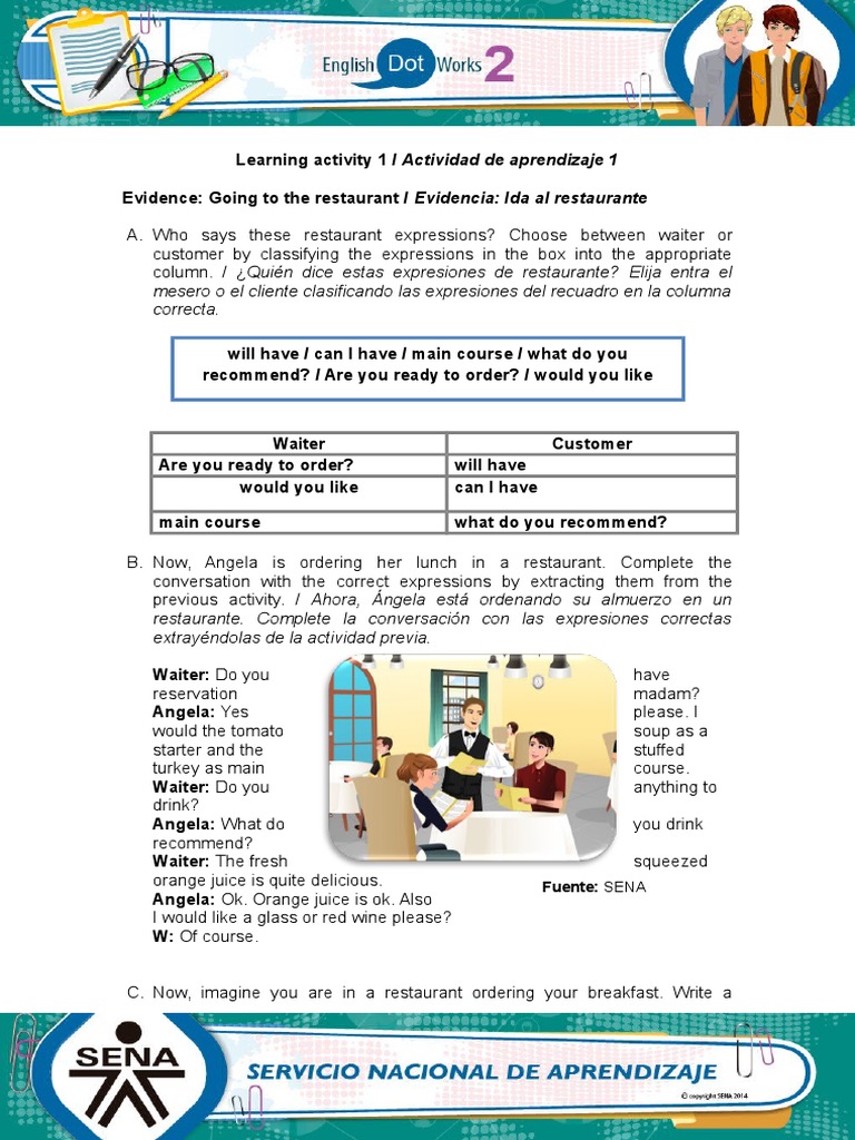 Going To The Restaurant | PDF | Restaurants | Gastronomy