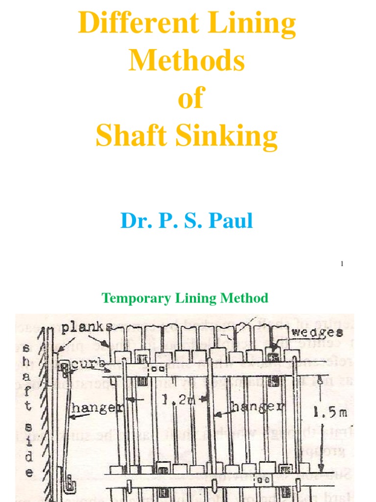 Diferent Lining and SPL - Shaft Sinking Methods 1 | PDF | Deep ...