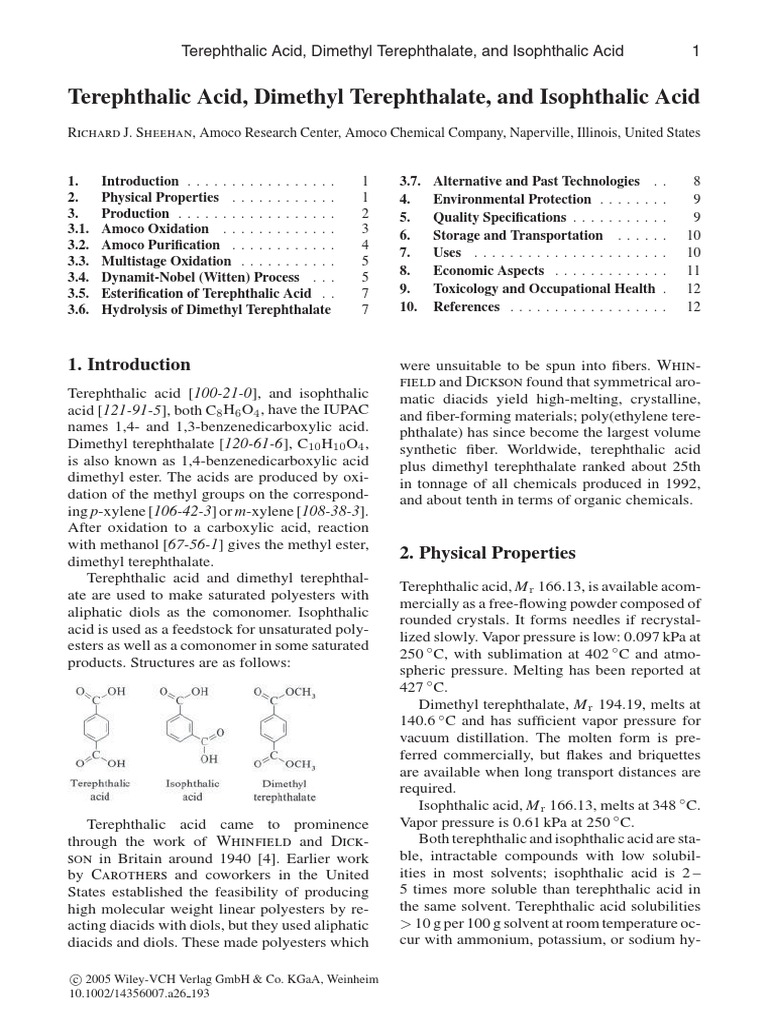 Ullmann's Enc. of Industrial Chemistry | PDF | Acetic Acid | Physical ...