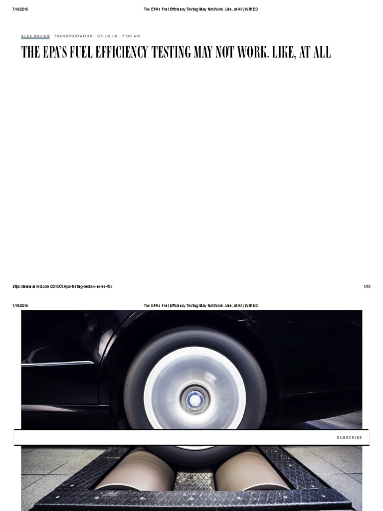 The EPA's Fuel Efficiency Testing May Not Work | PDF | United States ...