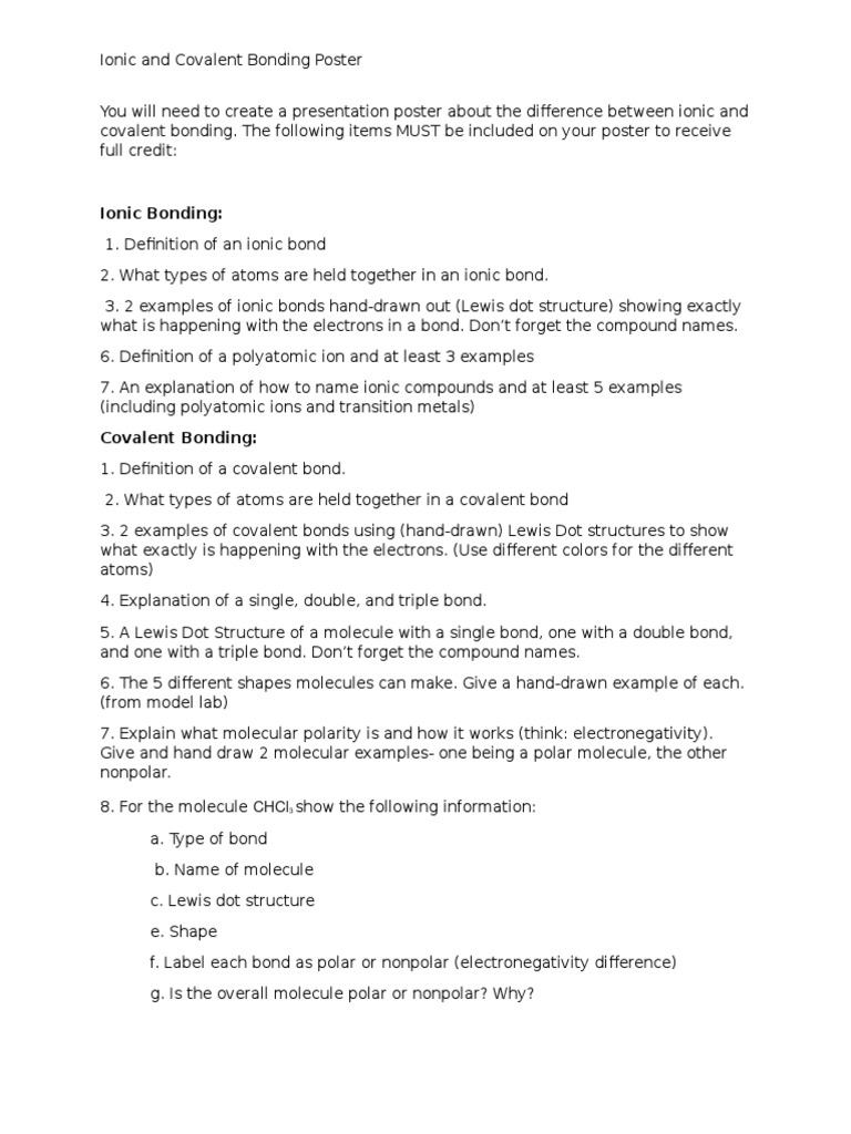 Bonding Poster Project | PDF