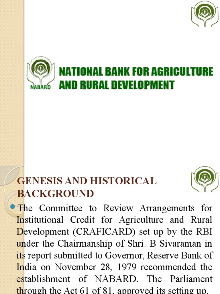 NABARD: Establishment and Role Overview | PDF | Economies | Banking