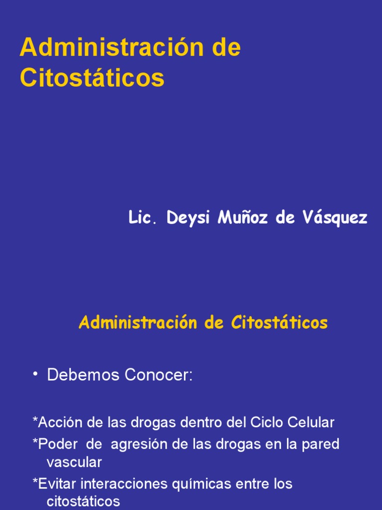 Administración de Citostáticos | PDF | Quimioterapia | Cáncer