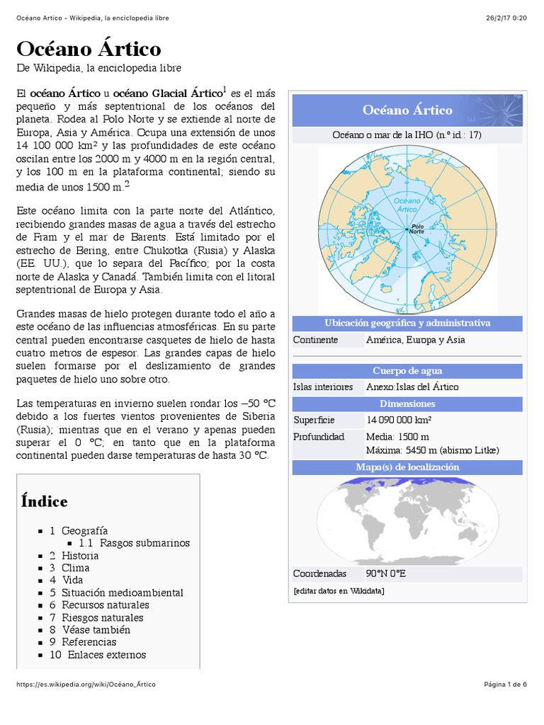 Océano Ártico - Wikipedia, la enciclopedia libre