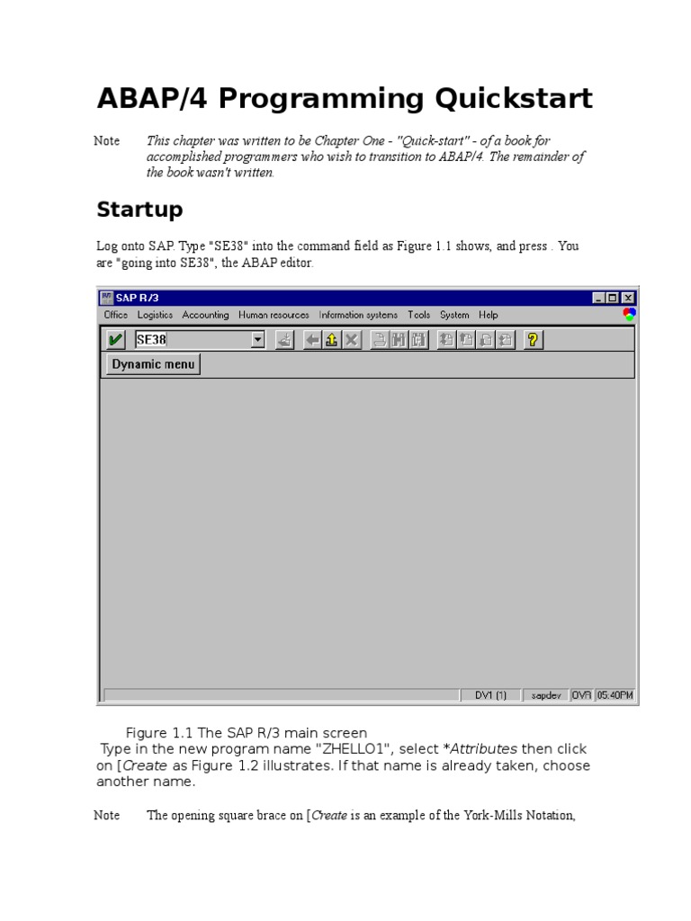 ABAP Programming Quickstart | PDF | Subroutine | Control Flow