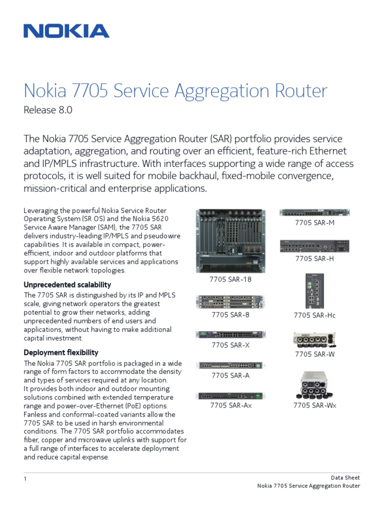 Nokia - 7705 - SAR - Data - Sheet - EN Rel 8 PDF | PDF | Virtual ...