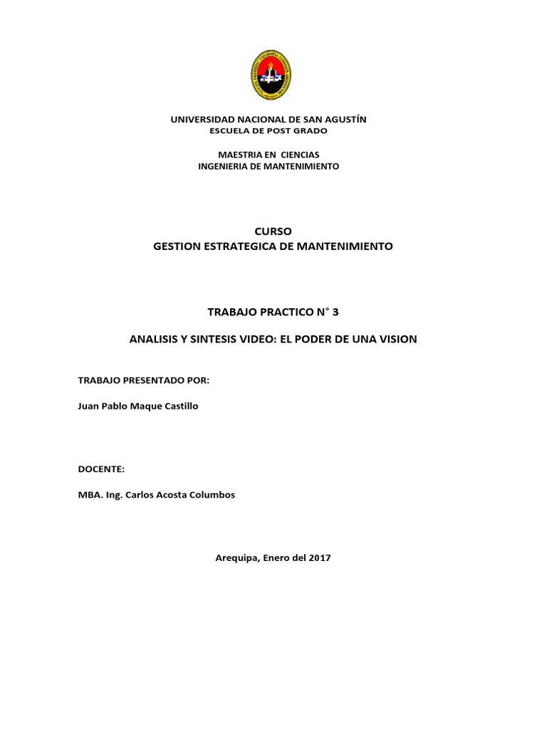 Analisis y Mapa Mental El Poder de Una Vision PDF | PDF | Liderazgo ...