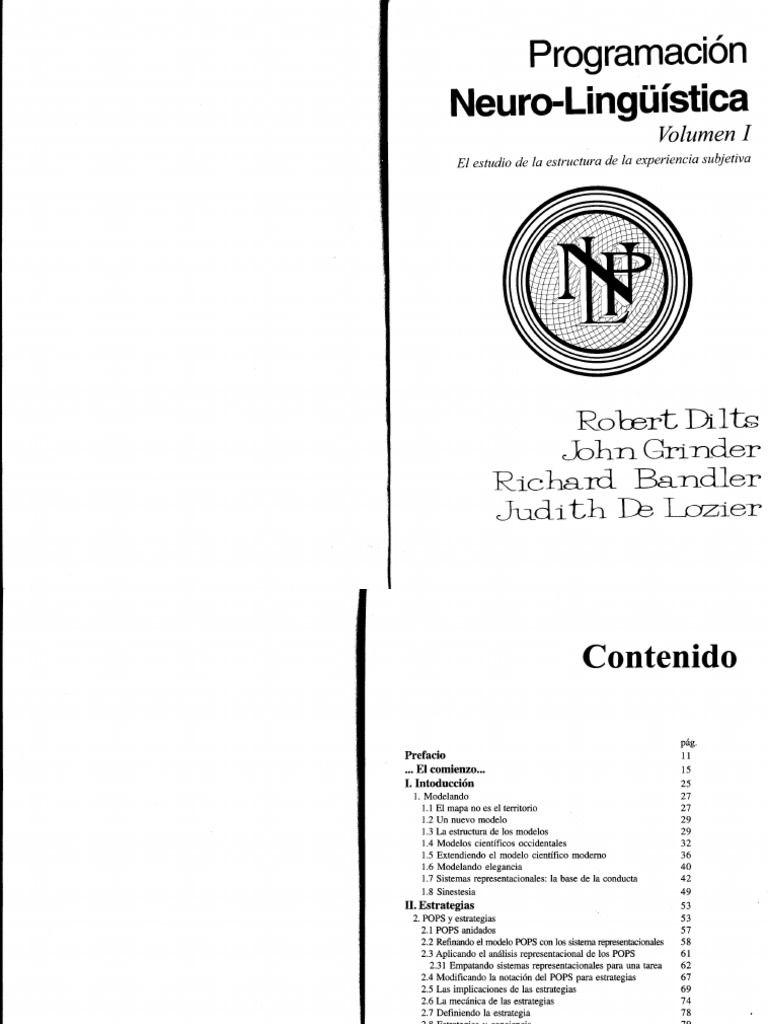 Richard Bandler John Grinder Programacion Neurolinguistica Vol 1 PDF | PDF | Programación ...