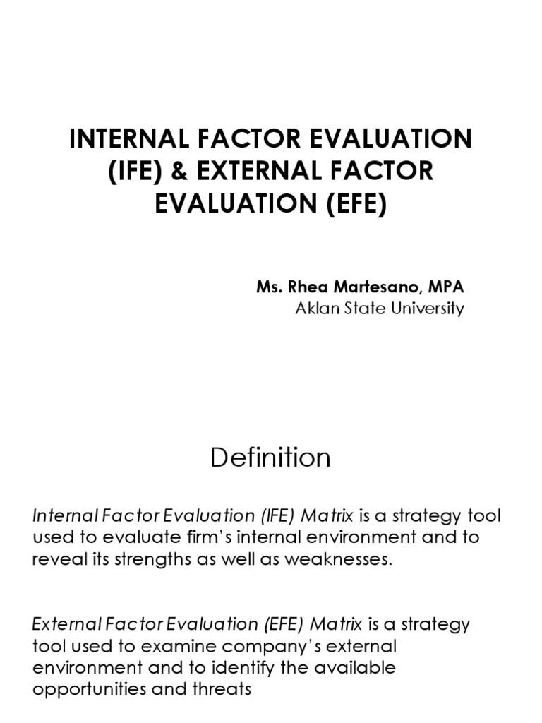 Efe Ife Matrix CPM | PDF | Swot Analysis | Economies