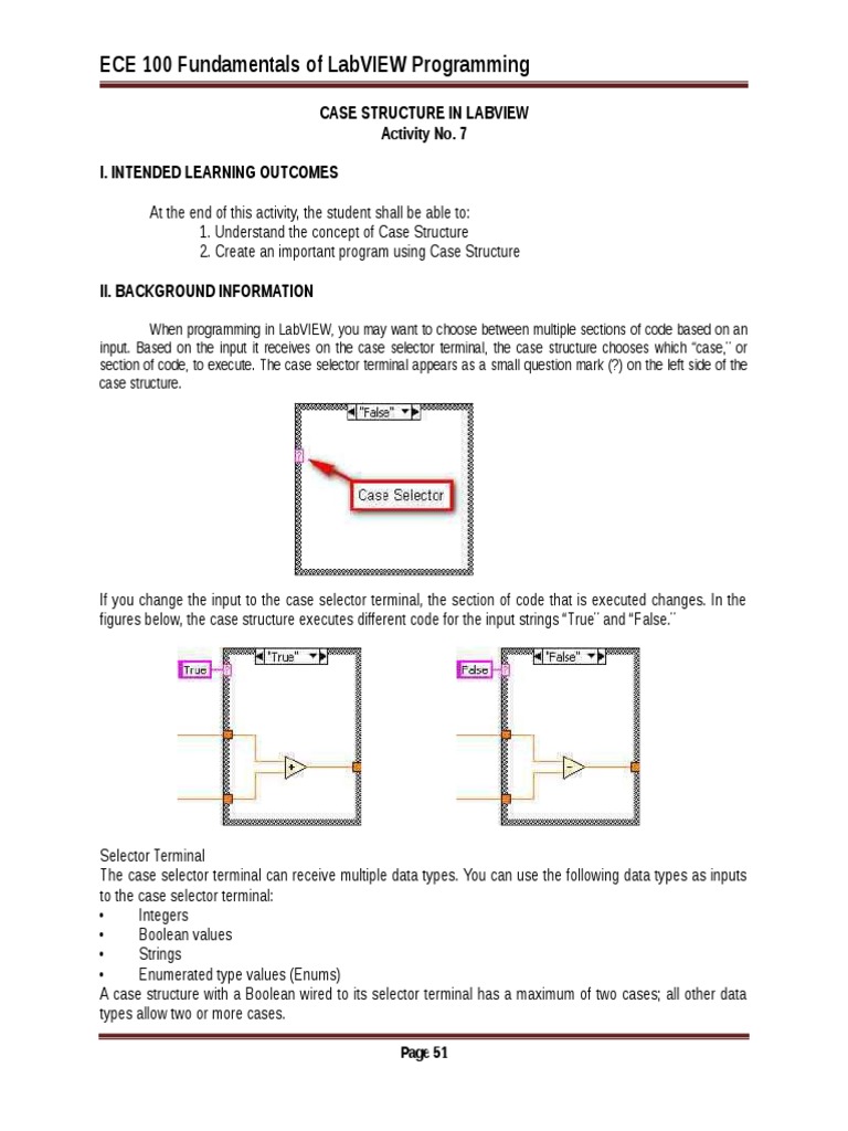 Activity 7-Case Structure in LabVIEW | PDF | Data Type | Computer ...