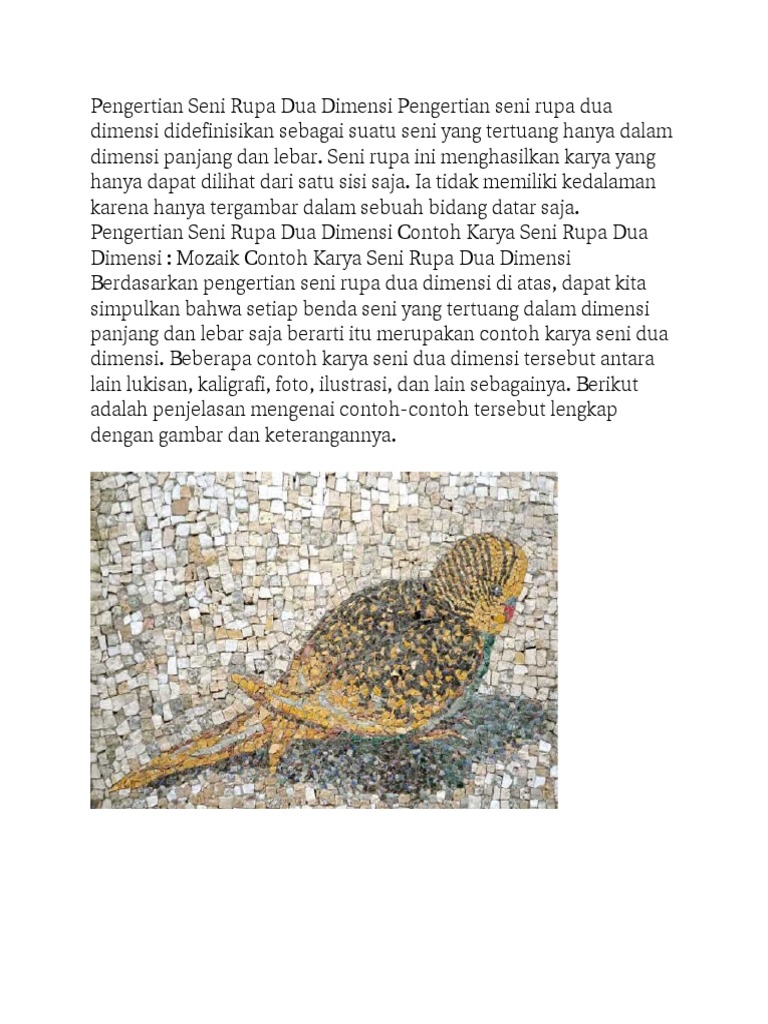 Pengertian Seni Rupa Dua Dimensi Pengertian Seni Rupa Dua Dimensi Didefinisikan Sebagai Suatu ...