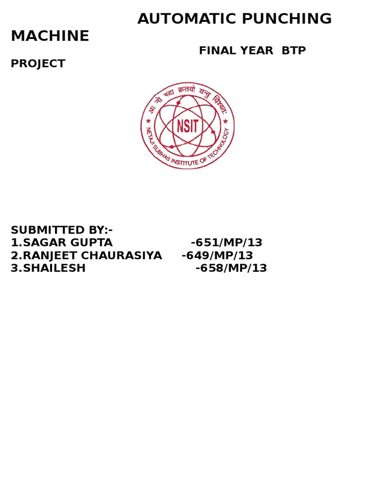 Automatic Punching Machine | PDF | Programmable Logic Controller ...