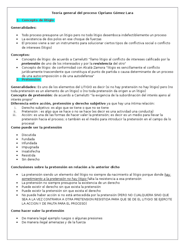 Teoría del Proceso de Cipriano Gómez Lara | PDF | Ley procesal ...