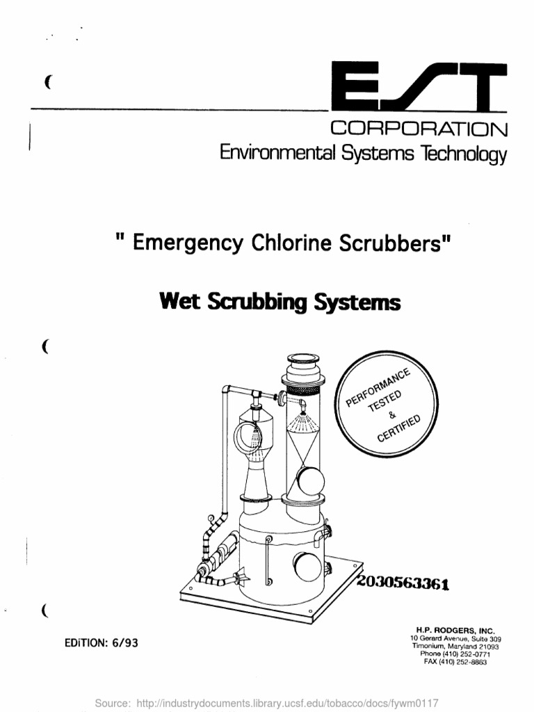 Emergency Chlorine Scrubbers Wet Scrubbing | PDF | Gases | Chemistry