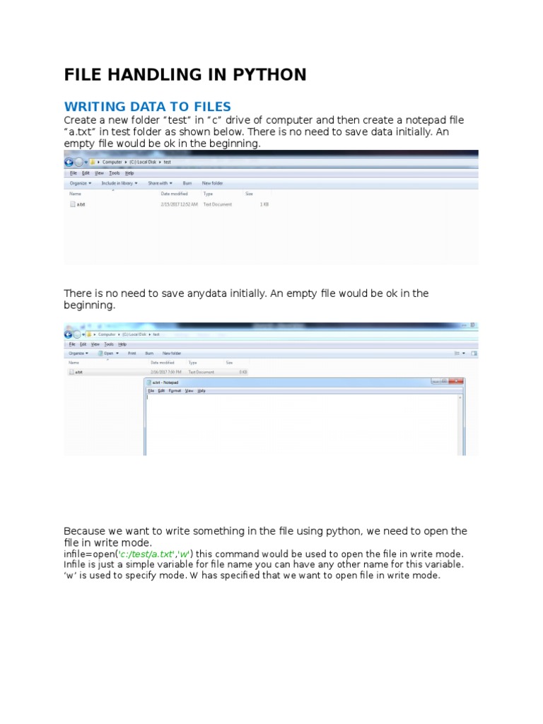 File Handling in Python: Writing Data To Files | PDF