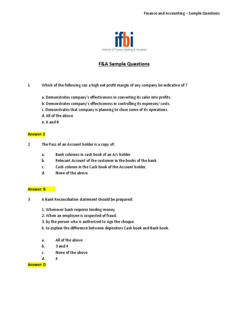 Part-2 Accounting Questions | PDF | Business