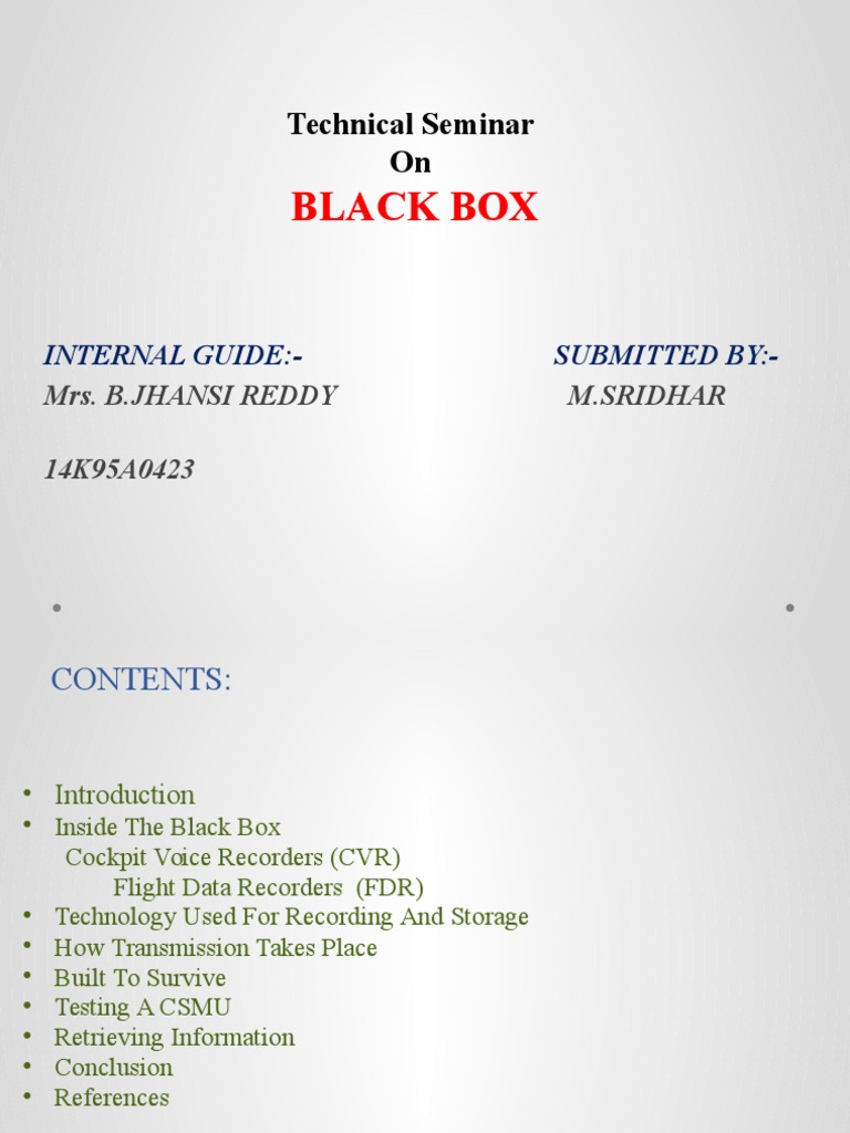 Black Box | PDF | Flight Recorder | Aircraft