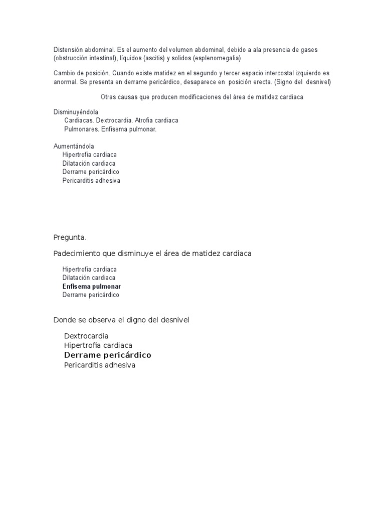 Cambios Fisiológicos de La Matidez Cardiaca A La Superficie Torácica | PDF