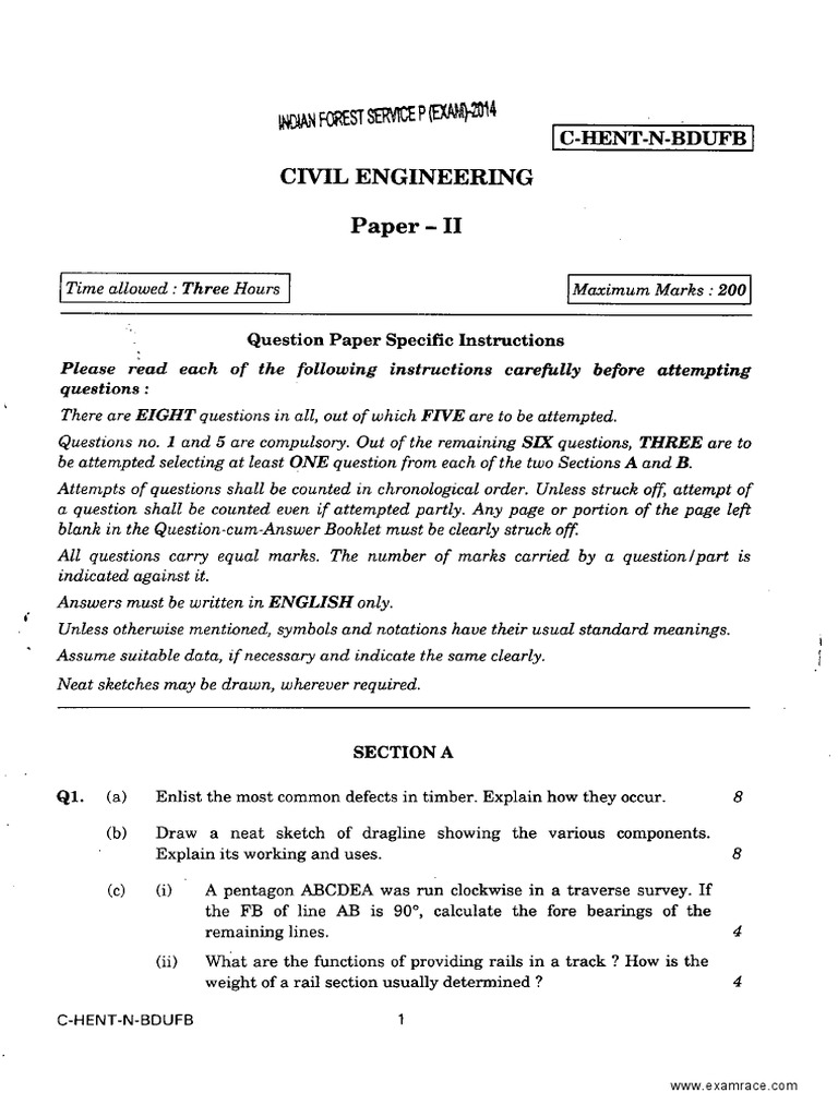 Analysis of a Civil Engineering Exam Paper | PDF | Environmental Impact ...
