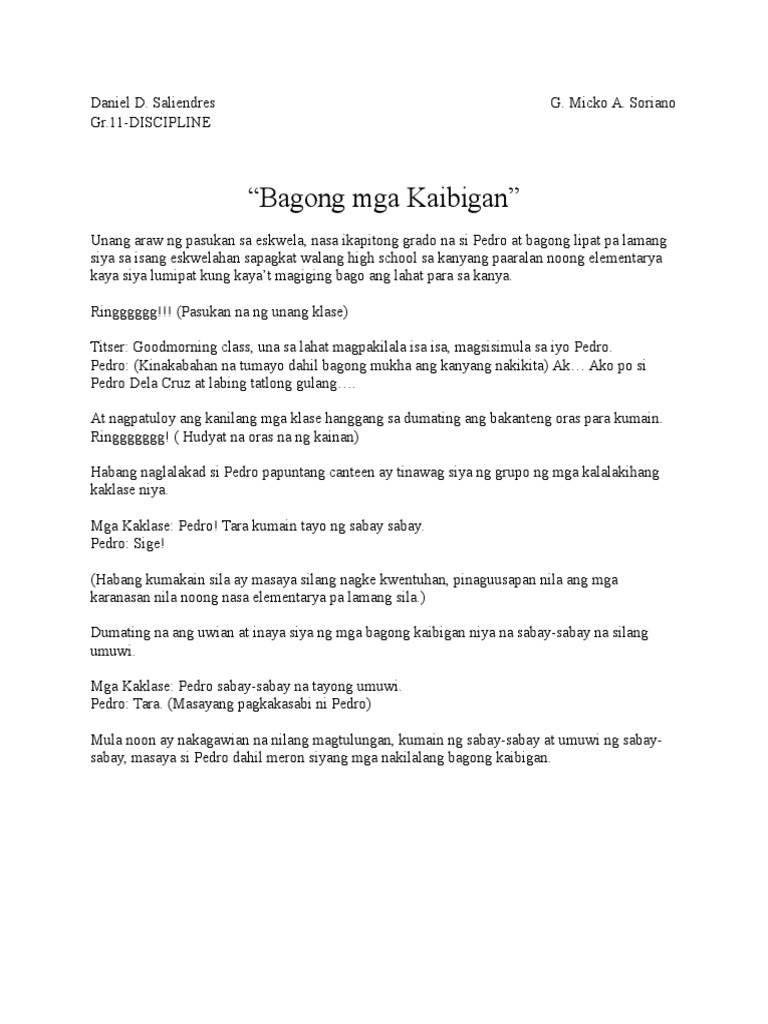Filipino Assignment Maikling Kwento | PDF