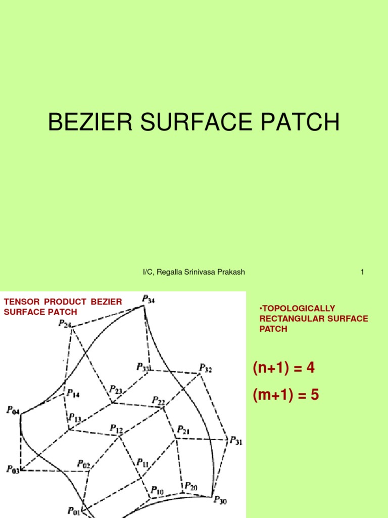 Bezier Surface Patch: I/C, Regalla Srinivasa Prakash 1 | PDF | Ellipse ...