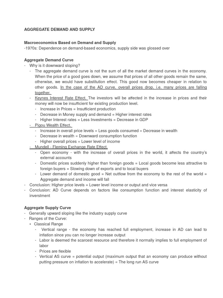 Intermediate Range of Aggregate Supply | PDF | Aggregate Demand ...
