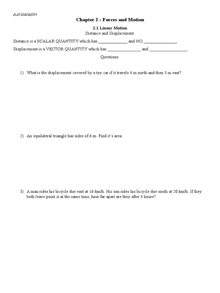 Chapter 2: Forces and Motion | PDF