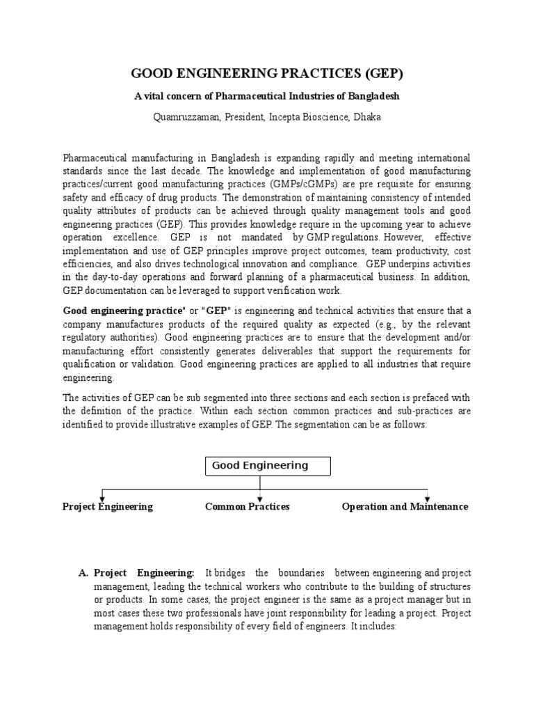 GEP in Pharmaceuticals | PDF | Verification And Validation ...