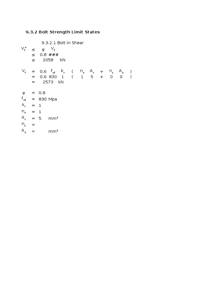 9.3.2 Bolt Strength Limit States | PDF