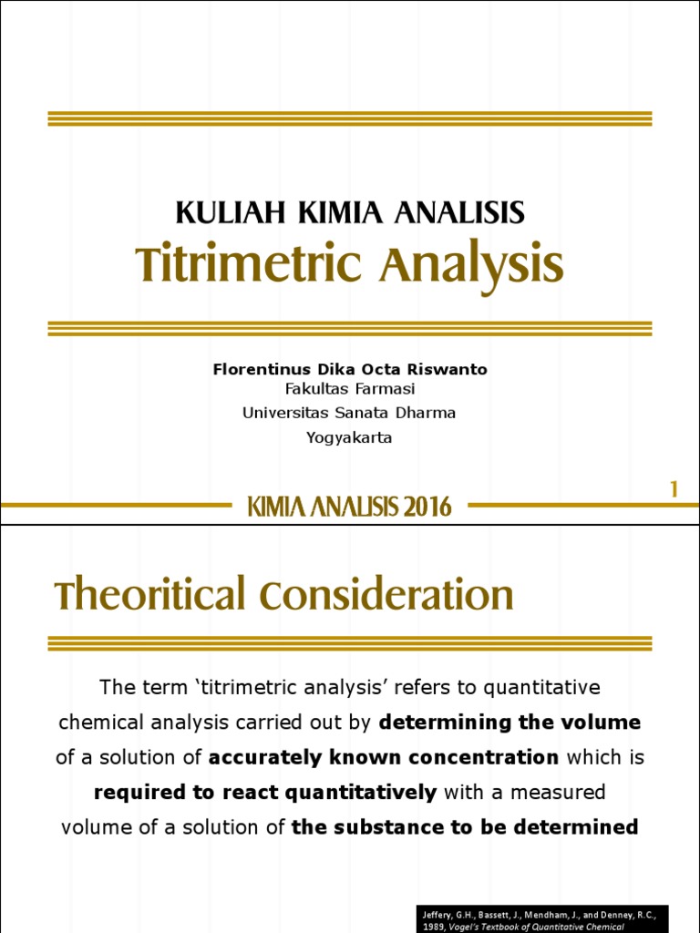 Titrimetric Analysis Essentials | PDF | Titration | Chemistry