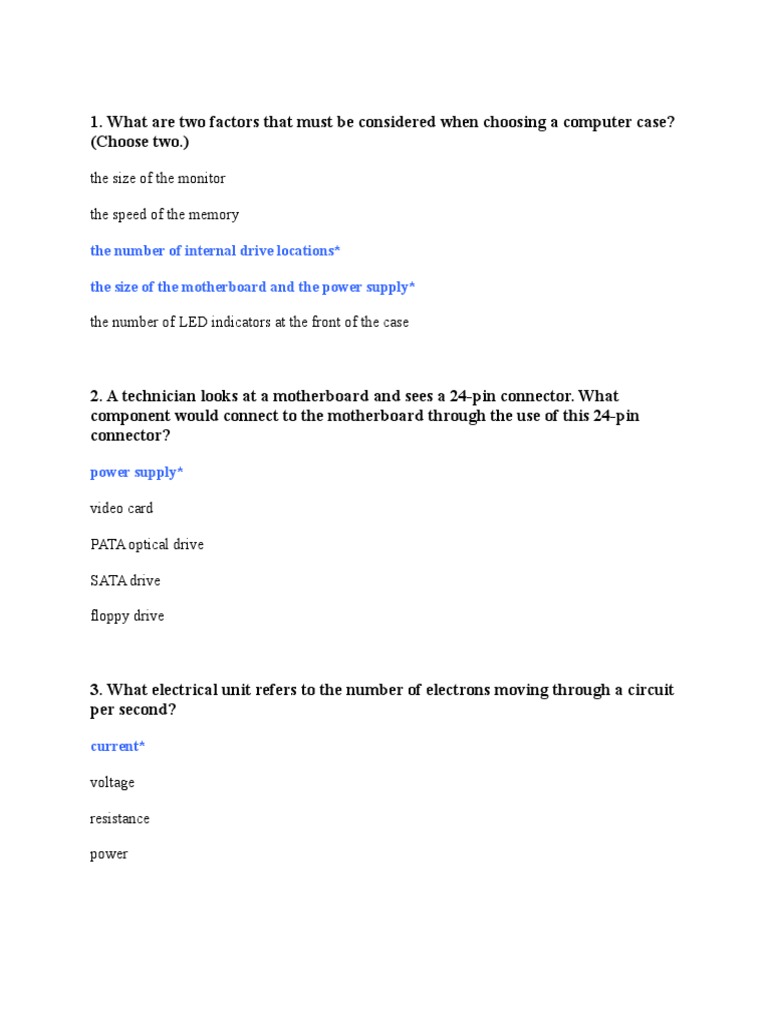 It-Essentials Chapter 1 Exam v6.0 2016 | PDF | Random Access Memory ...